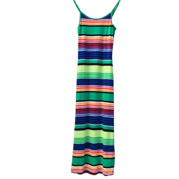 Dresses | Multicolor Striped Sexy Form Fitting Maxi Dress | Poshmark